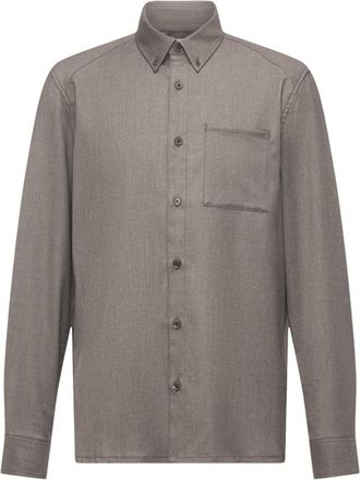 Drykorn Meliertes Stretch-Hemd mit Button Down-Kragen in
