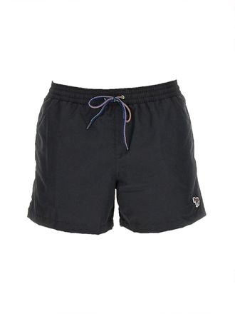 Paul Smith Logo-Embroidered Recycled Polyester Swim Shorts - Black