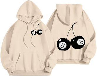 Generic Sweat &agrave; capuche pour femme avec poche - Surdimensionn&eacute; - Confortable - Manches longues - D&eacute;contract&eacute; - Tendance - Graphique - Pull de sport dext&eacute;rieur