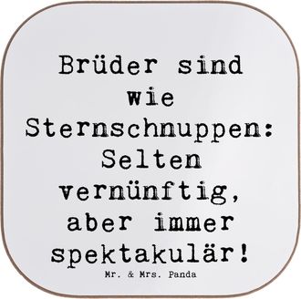 Mr. & Mrs. Panda Coaster Spruch Br&uuml;der Sternschnuppen - Geschenk, Untersetzer Gl&auml;ser, Tassenuntersetzer, Gro&szlig;er Bruder, Bruderherz, Humor, f&uuml;r, deko, Handarbeit, gl&auml;se