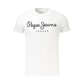 Pepe Jeans London Wei&szlig;e Baumwoll-Crewneck-T-Shirt - - Tops - Herren - Wei&szlig; - M