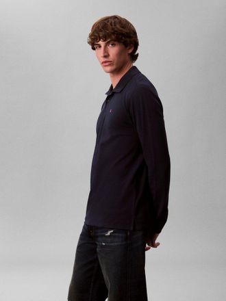 Calvin Klein Jeans Langarm-Poloshirt Regular fit mit Rundhalsausschnitt