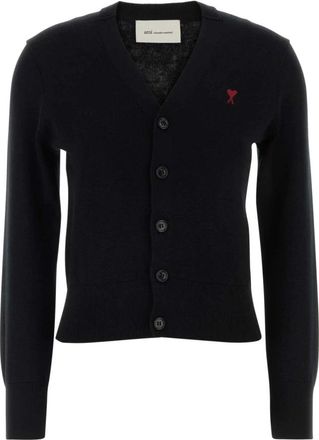 Ami Femme, Pulls, Noir, Taille: 36 FR Ami De Coeur V-neck Cardigan