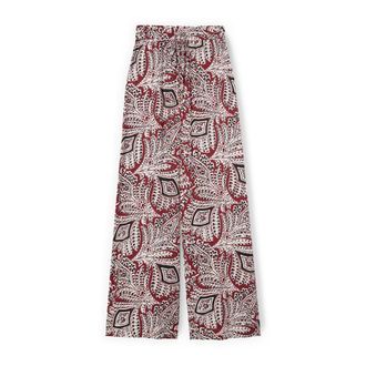 Motivi Pantalon Palazzo Imprim&eacute; - Femme - Pantalons - Rouge - Taille: 36 FR