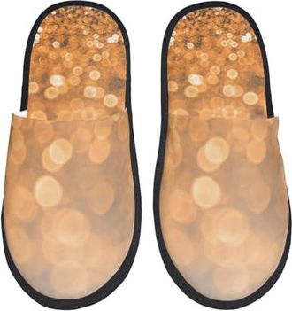 Generic Chaussons Femme Homme Imprimé Scintillant Et Noir Chaussons Confort Automne Hiver Pantoufles DExtérieur, Pour Mariage, Intérieur Extérieur, Fête, M