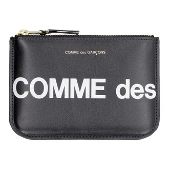 Comme Des Gar&ccedil;ons Logo Detail Leder-Etui - - Accessories - Damen - Schwarzk - ONE SIZE