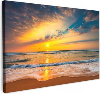 MuchoWow © Bilder Groß 120x80 cm XXL Wohnzimmer Deko Modern Wandbild Foto auf Leinwand Bild Schlafzimmer Room Decor Geschenke Strandbilder - Stranddeko - Stran
