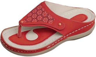 Generic Sandales de marche confortables pour femme - Tongs d&eacute;t&eacute; marron confortables pour femme - Soutien de la vo&ucirc;te plantaire - Pantoufles larges - Plateform