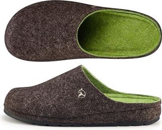 Estro & Luminara Chaussons Homme Hiver Chaud - Pantoufle Homme Chaussons Semelle Gomme Pantoufles en Feutre F05 (Marron, 41 EU)