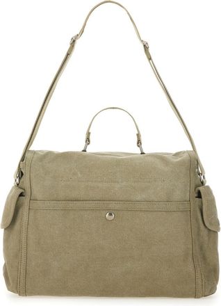 A.P.C. Logo-Print Cotton Shoulder Bag - Beige