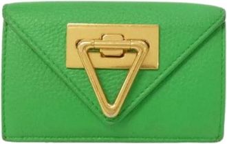 Bottega Veneta Pre-owned Calf Card Case - Femme - Pre-owned - Vert - Taille: ONE Size