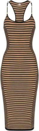 Elisabetta Franchi Femme, Robes, Brun, Taille: 42 FR Robe en maille avec un m&eacute;lange de rayures