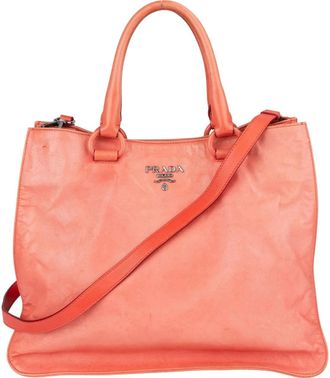 Prada Crossbody Bags - Prada Pink Leather City Handbag - Gr. unisize - in Rot - f&uuml;r Damen