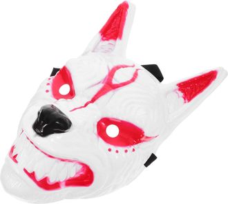 BESPORTBLE Wolfgesicht Maske Halloween Kost&uuml;m Zubeh&ouml;r Kreative Wei&szlig;e Wolfsmaske Gro&szlig;er Wolfskopf Detailreiche Party Dekoration f&uuml;r Karneval Cosplay und Fasching 