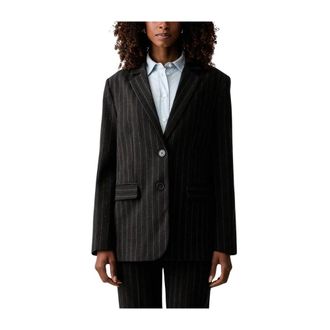 Twinset Pinstripe Pailletten-Blazer - - Jackets - Damen - Braun - M