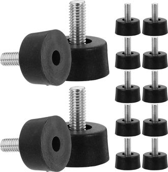 Artibetter NAMOARLY 20 St&uuml;ck Verstellbare M&ouml;belf&uuml;&szlig;e Schrauben M5 X 18mm mit Kunststoffgleitern H&ouml;henverstellbare Nivellierf&uuml;&szlig;e f&uuml;r Tische St&uuml;hle und Betten Stabi