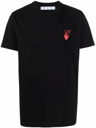 Off-white T-Shirt mit Hands Off-Print - Schwarz