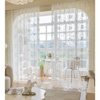 Generic 1 Panel Voile Haken-Gardine, Lichtfilterung & Tagessichtschutz Verstellbarer Atmungsaktiver Weicher Fenstervorhang Vorh&auml;nge f&uuml;r Schlafzimmer Wohnzimme