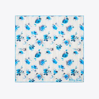 Tory Burch Damen Blue Roses Neckerchief