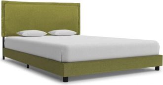 vidaXL Cadre de lit Vert Tissu 140 x 200 cm