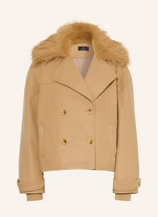 Monari Monari Cabanjacke Mit Abnehmbarem Kunstfell-Kragen beige