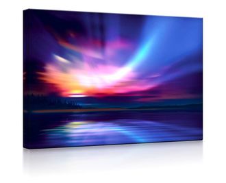 Lightbox Multicolor | LED Bilder | Nordische Polarlichter | 100x70 cm | Fully Lighted