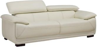 Vente-Unique Canap&eacute; 3 Places en Cuir MACELO - Ivoire