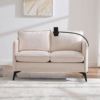 Liberte Liberté - Canapé deux places pour le salon, la chambre et le jardin avec support pour téléphone portable et usb, blanc