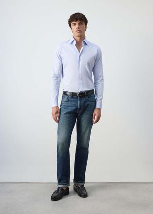 Mango Slim Fit-Hemd aus 100 % Baumwolle himmelblau - Herren - XL - MANGO MAN