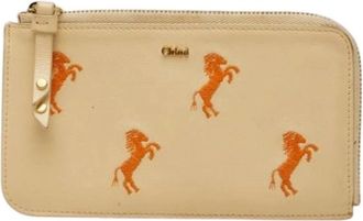 Chlo&eacute; Porte-cartes Pre-owned - Femme - Pre-owned - Beige - Taille: ONE Size