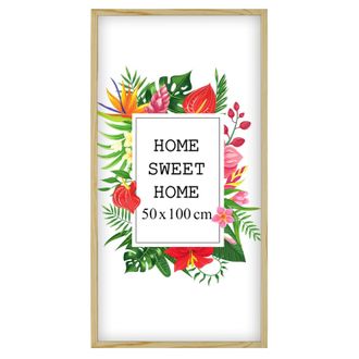 MG Design Natural Bilderrahmen 50 x 100 cm - Aus echtem Holz mit Acrylglas, zum Aufhängen & Aufstellen, für Fotos, Poster & Puzzle