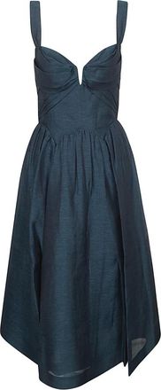 Zimmermann Femme, Robes, Bleu, Taille: 38 FR Rebellion Drape Midi Dress