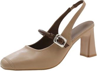 Generic Sandales &agrave; talons classiques pour femme - Bout ouvert - Talon haut - Fermeture &eacute;clair dans le dos - Plateforme - Talon &eacute;pais - Sandales sexy pour femm