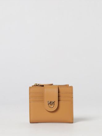 Pinko Petit portefeuille en cuir lisse avec logo Love Birds m&eacute;tallique