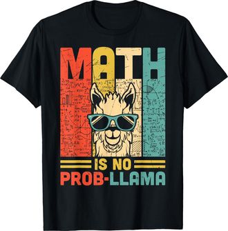 MathWare Funny Nerdy Math is No Prob-Llama, Pi Day Math Teacher Retro T-Shirt
