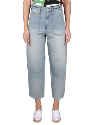 Kenzo Carrot Fit Cotton Jeans - Blue