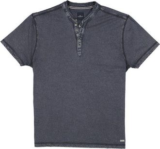 Engbers T-Shirt Herren Henley T-Shirt mit Knopfleiste, Saphirblau