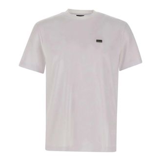 Emporio Armani Emporio Armani Ea7, Homme, Tops, Blanc, Taille: M T-shirt logo m&eacute;tallis&eacute; en m&eacute;lange modal