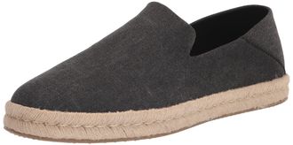 Toms Herren Slipper Schuhe Santiago Espadrille Canvas Freizeit Elegant Slip-Ons Uni Santiago schwarz-grau Canvas