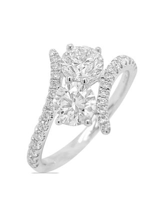 HYT Jewelry bague en platine blanc pav&eacute;e de diamants - Argent