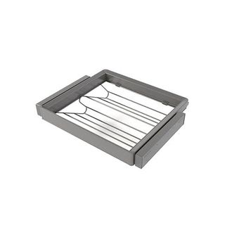 Emuca Kit tiroir &agrave; chaussures et rack ajustable Quartz pour armoires, glissi&egrave;res extension totale et &agrave; fermeture douce, Module 60cm, Finition Titane