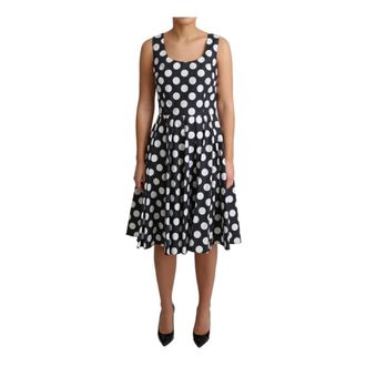 Dolce & Gabbana Blau-Wei&szlig;e Polka Dot A-Linie Kleid - - Dresses - Damen - Mehrfarbig - S