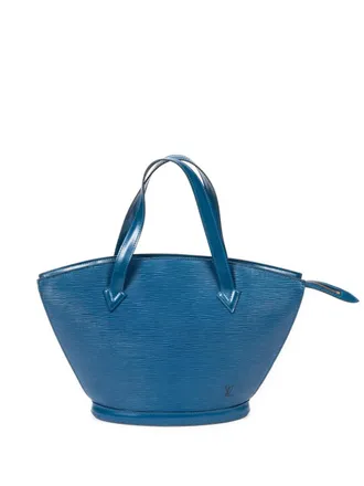 Louis Vuitton sac &agrave; main en cuir &Eacute;pi &agrave; d&eacute;tail de logo - Bleu