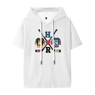 Generic HeatRivalry Hollander Rozanov T-shirts &agrave; capuche unisexe &agrave; manches courtes V&ecirc;tements d&eacute;contract&eacute;s, blanc, XXS
