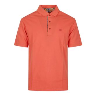 Etro Kurzarm Pegaso Logo Roma Poloshirt - - Tops - Herren - Orange - M