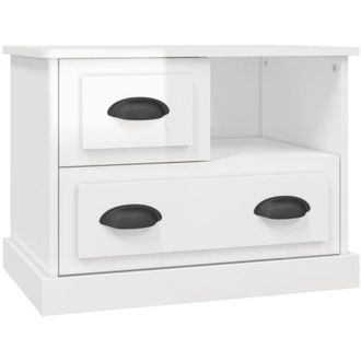 vidaXL Table de chevet blanc brillant 60x39x45 cm Vidaxl