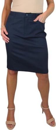 Paulo Due Jupe Crayon Style Jean Stretch en Coton &Eacute;pais pour Femme Bleu Marine 36-48 (36)