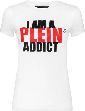 Philipp Plein Femme, Tops, Blanc, Taille: 42 FR T-Shirt Col Rond
