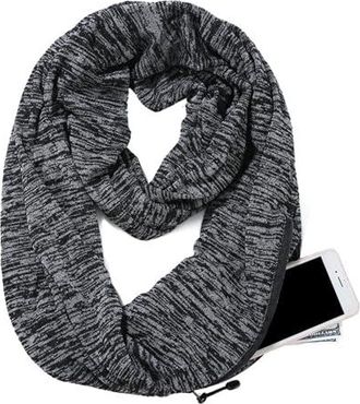 Generico &Eacute;charpe avec poche zipp&eacute;e - Col avec poche zipp&eacute;e et ouvre-bouteille | &Eacute;charpes dhiver pour femme | Pour randonn&eacute;e, voyage, quotidien, toutes saisons 