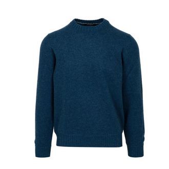 Gran Sasso Blauer Kaschmir-Rundhalsausschnitt-Pullover - - Knitwear - Herren - Blau - 2XL